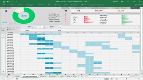 Simple Project Portfolio Templates - Excel - Analysistabs