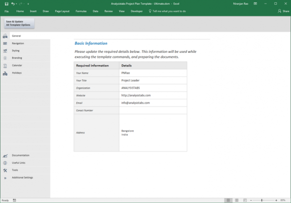 Advanced Project Plan & Portfolio Excel Template | Analysistabs® Pro