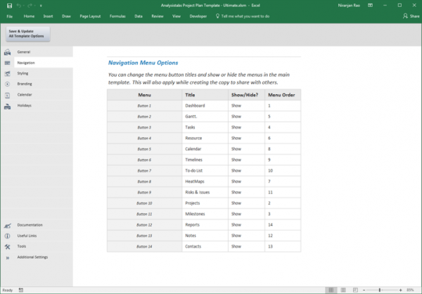 Advanced Project Plan & Portfolio Excel Template | Analysistabs® Pro