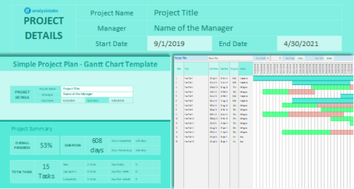 Project Plan Excel Templates - Analysistabs