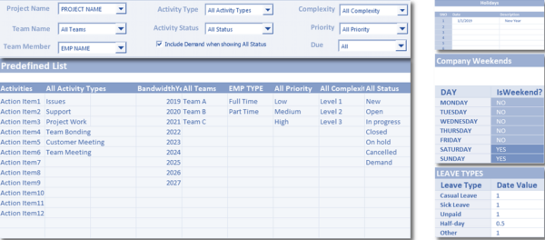 Project Resource Management Excel Templates | Analysistabs® Pro