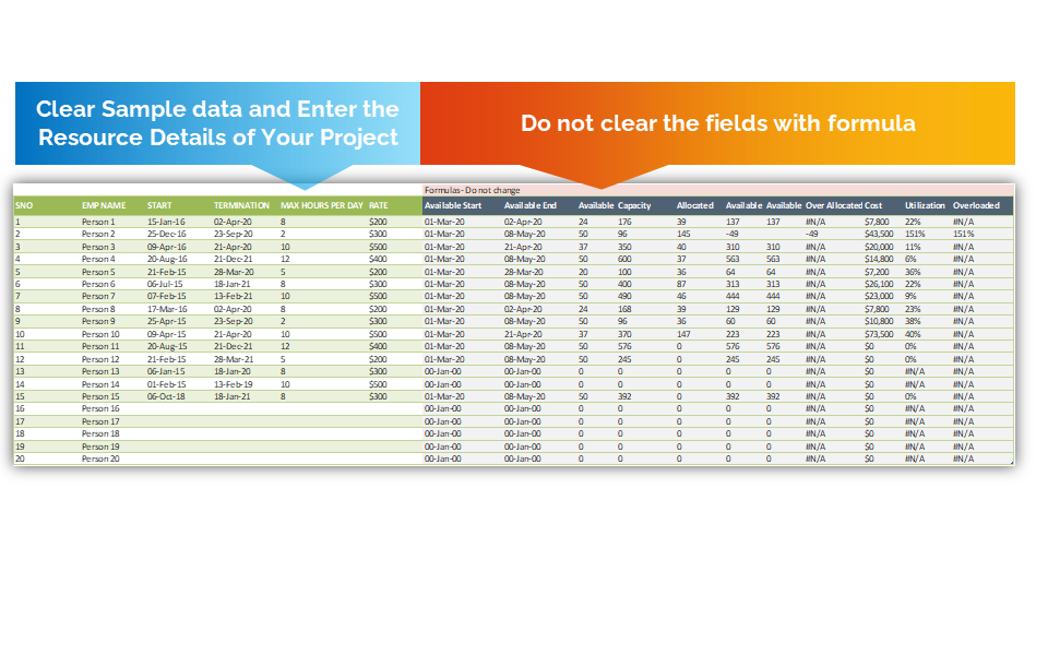 Resource Planning Template – Standard | Analysistabs® Pro