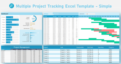 Multiple Project Plan Excel Template | Analysistabs® Pro