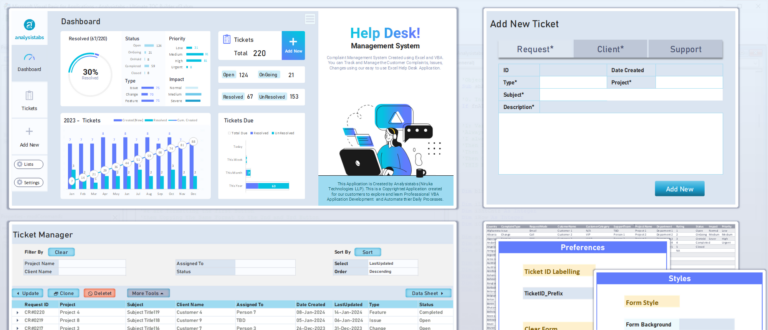 Help Desk Management System - Excel VBA Project