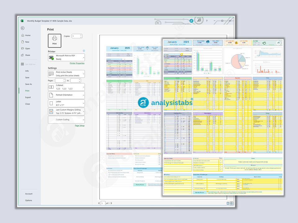 Monthly Budget Excel Template