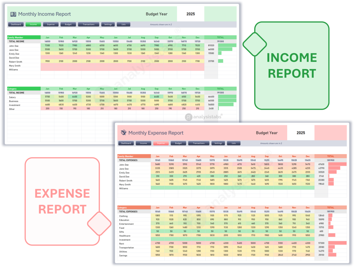 Income and Expense Excel Template