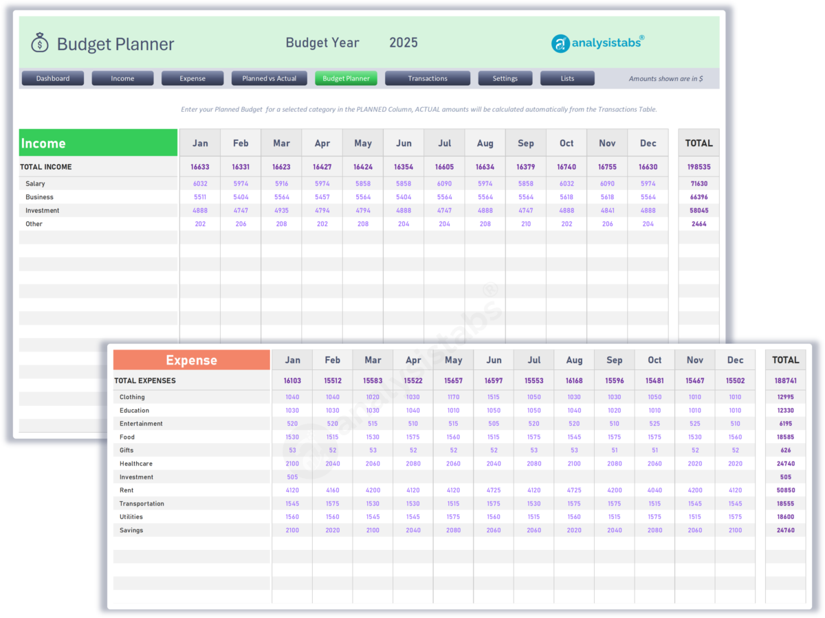 Income and Expense Excel Template
