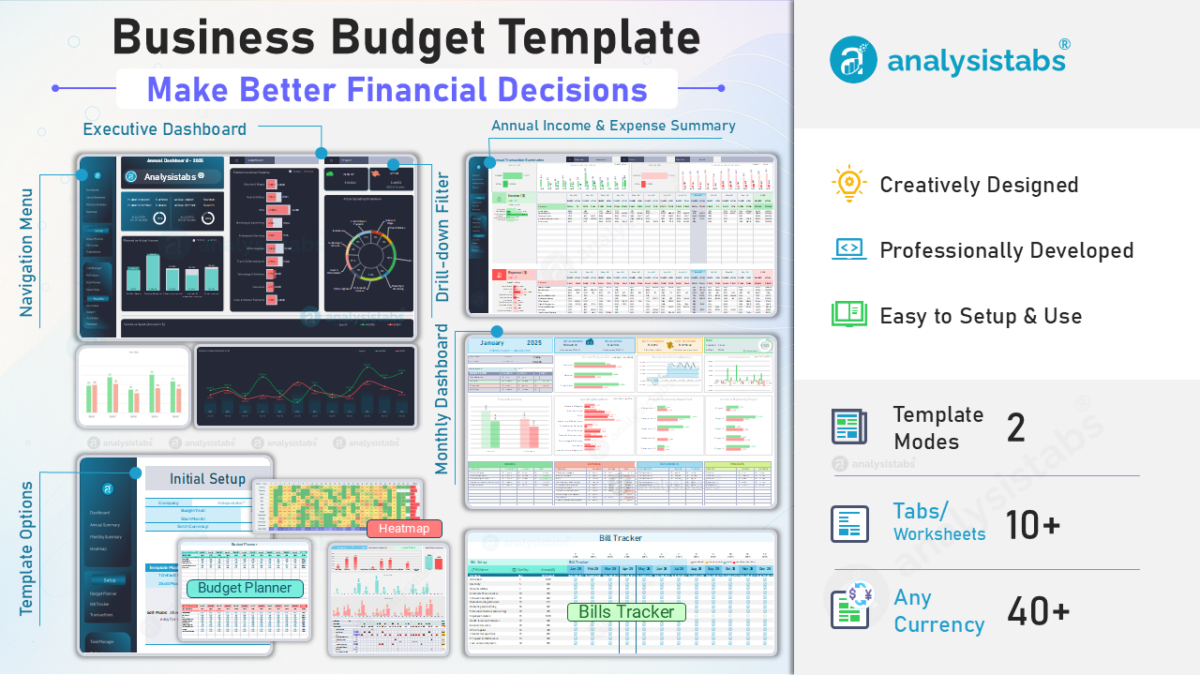 User Guide: How to Use the Business Budget Template | Analysistabs® Pro
