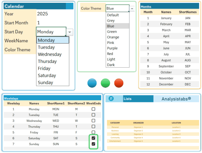 Ultimate Excel Calendar Template for Any Year - Annual, Monthly, Weekly ...