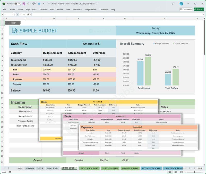 Ultimate Personal Finance Excel Templates | Budget, Debt, Net Worth ...