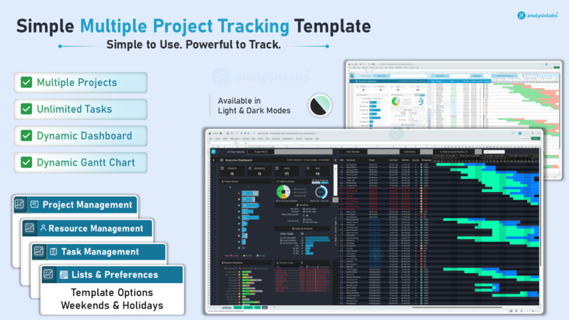 User Guide: Simple Multiple Project Tracking Template | Analysistabs® Pro